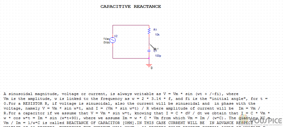 Capacitance And Capacitive Reactance Youspice