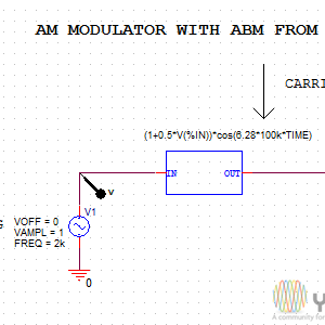 AM Modulator with JFET Input Operational Amplifier - YouSpice