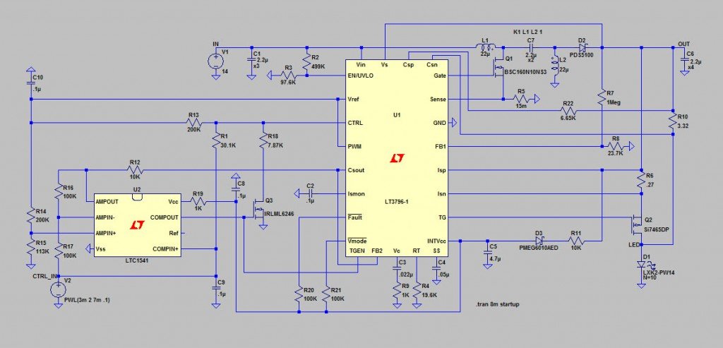 Analog Dimming LED Driver Circuit - YouSpice